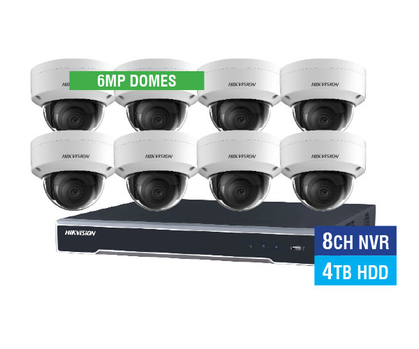 Ness Corporation. Hikvision 8CH NVR KIT with 8 x 6MP Domes