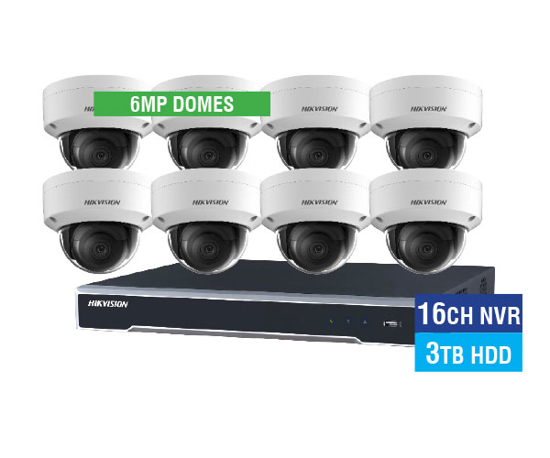 Ness Corporation. Hikvision 16CH NVR KIT with 8 x 6MP Domes