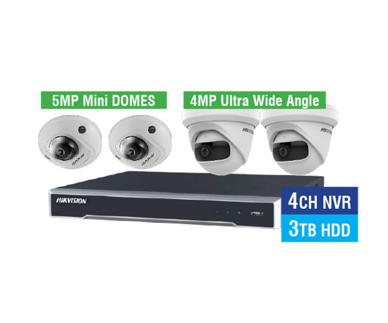 Ness Corporation. 4CH NVR KIT with 2x Mini Domes & 2x UltraWide Turr