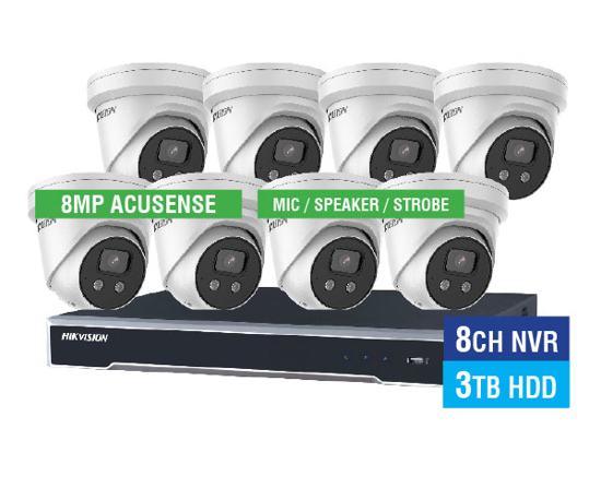 Ness Corporation. 8CH NVR KIT 3TB with 8 x 8MP AcuSns Livegrd Turret